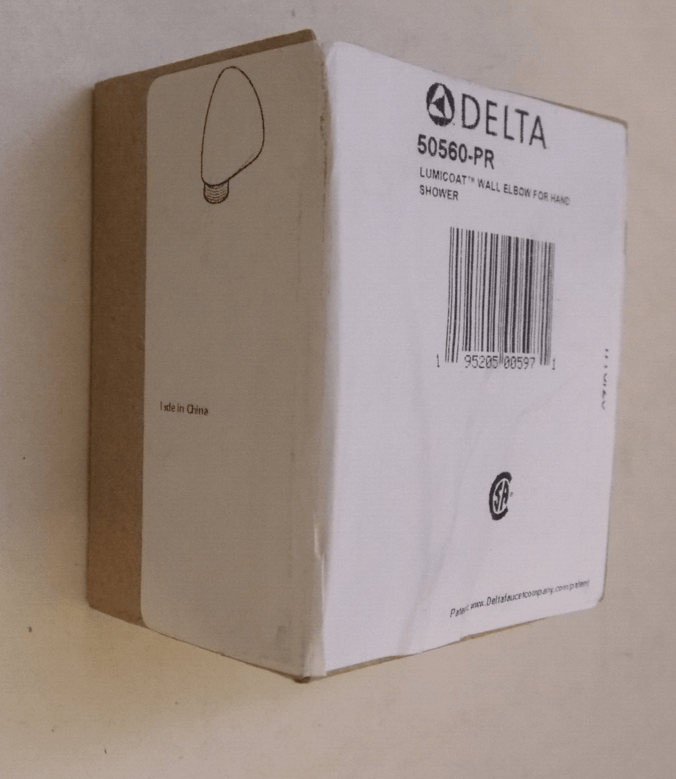 Delta 50560-PR Wall-Mount Supply Wall Elbow Part - Lumicoat Chrome