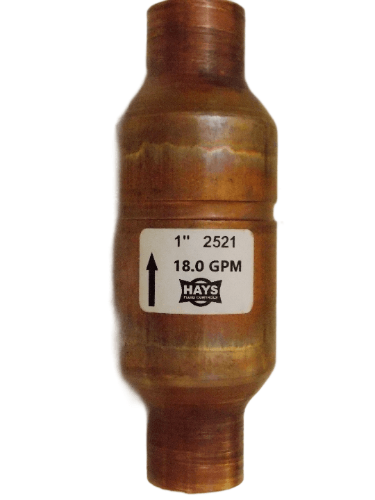 HAYS Fluid Control Model 2521 18.0 GPM 1" Copper Valve